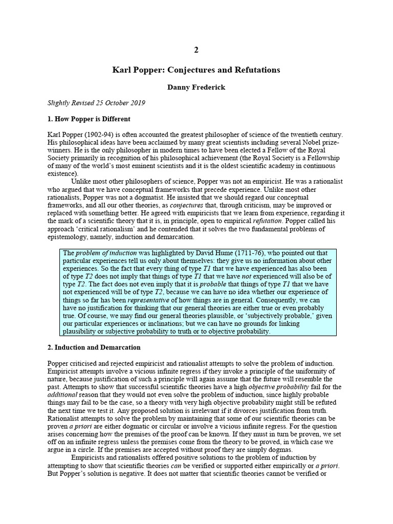 Karl Popper Conjectures and Refutations | PDF