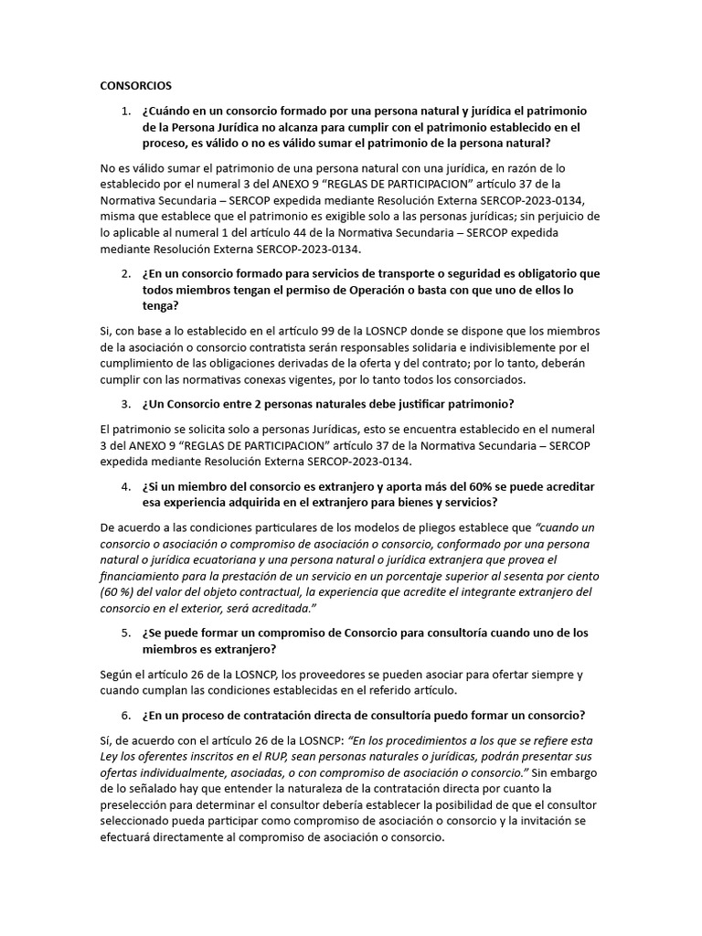 Ejercicios Sercop | PDF