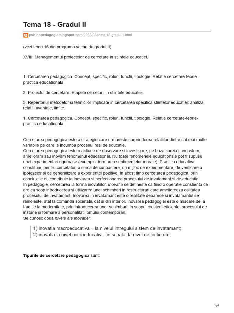 pshihopedagogie.blogspot.com-Tema 18 - Gradul II | PDF