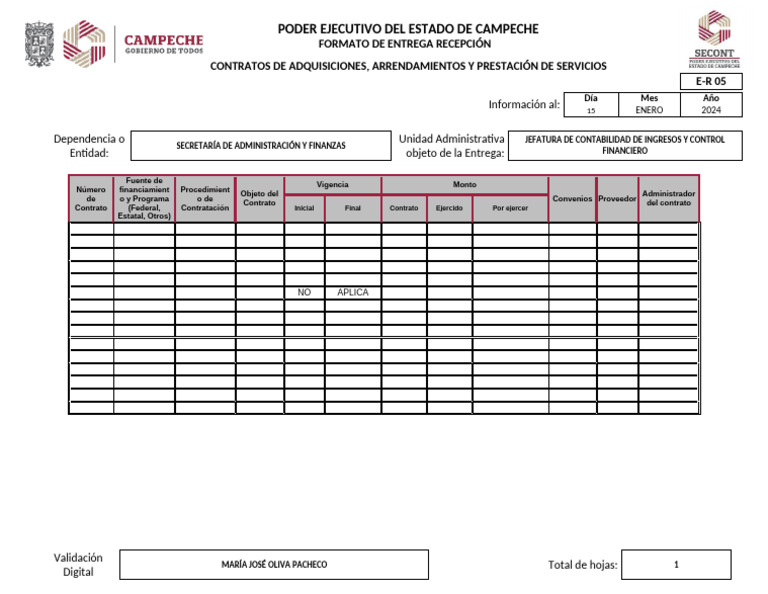 E-R05. Contratos de Adquisiciones, Arrendamientos y Prestación de Servicios | PDF