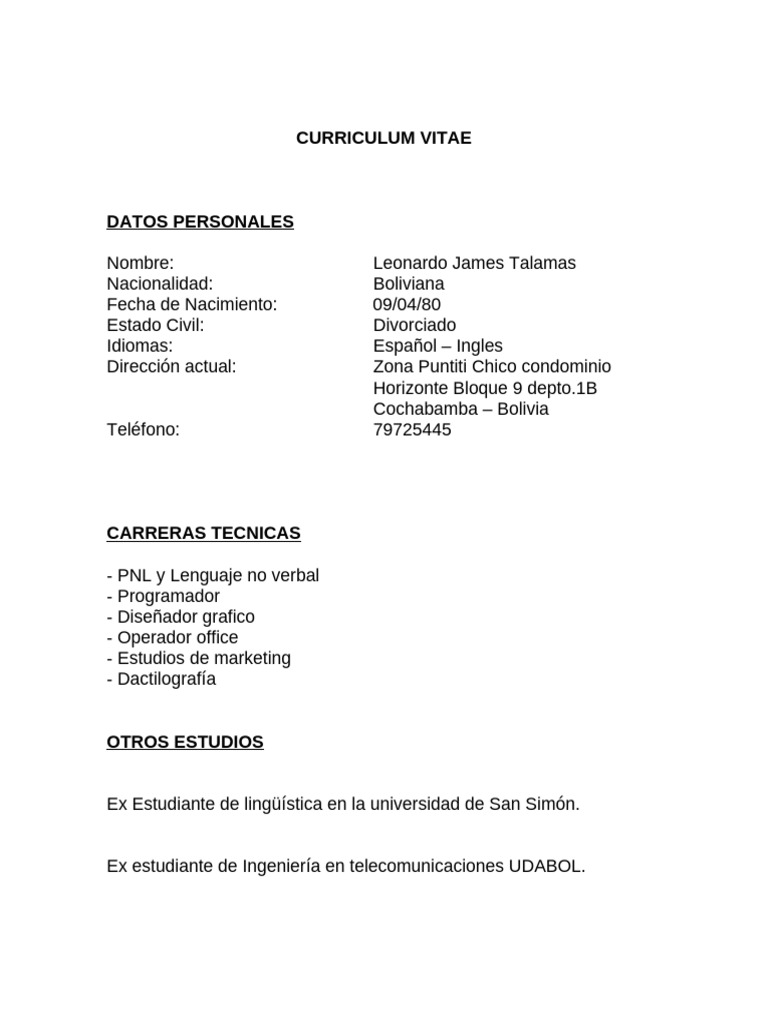 CURRICULUM VITAE - Leo James | PDF