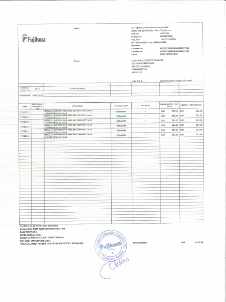 Invoice 16000043NI Truck 1 | PDF
