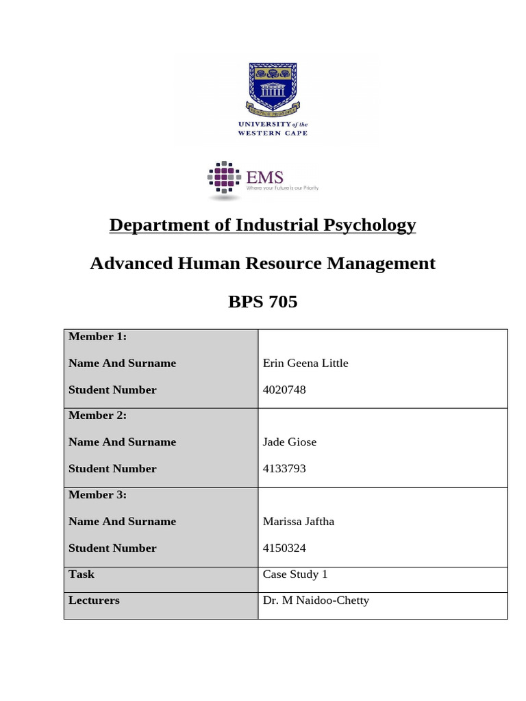 BPS 705 - Case Study 1 | PDF