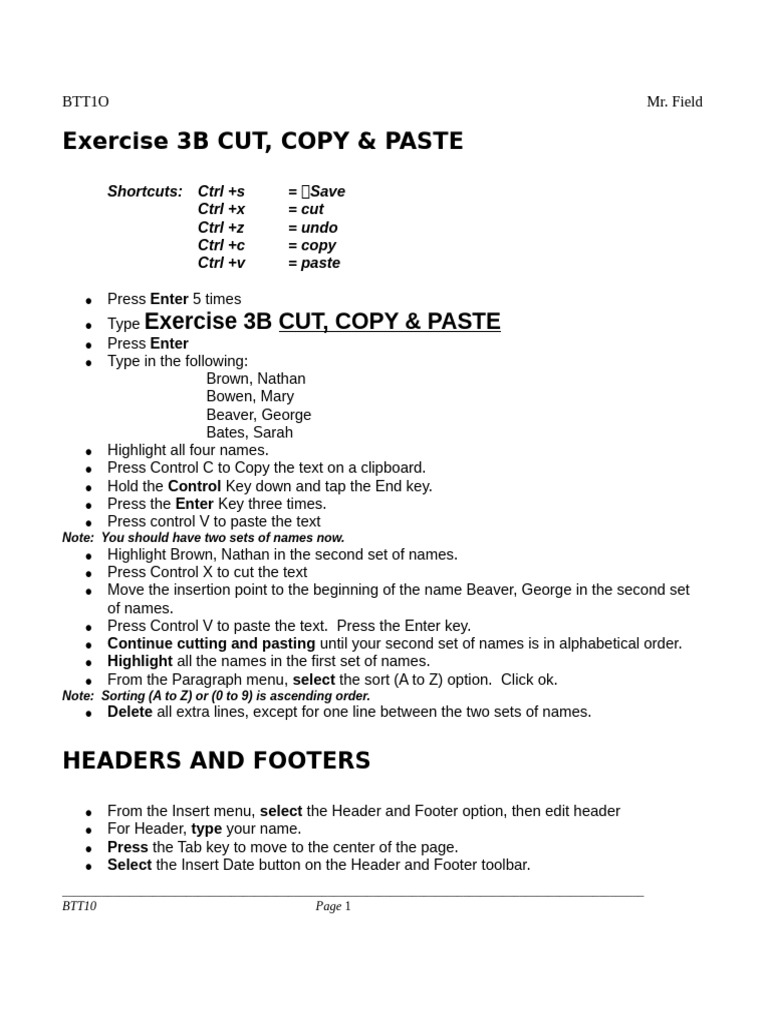 02 -- MSWord Booklet Exercises 3B-5C | PDF