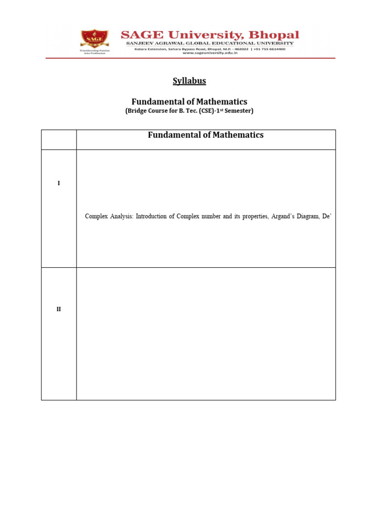 B.Tech CSE 1st Year Syllabus Overview | PDF | Function (Mathematics ...