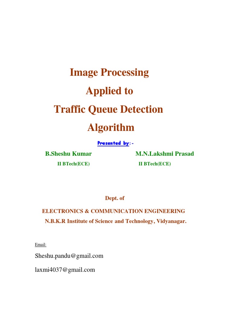 Image Processing Applied To Traffic | PDF | Areas Of Computer Science ...