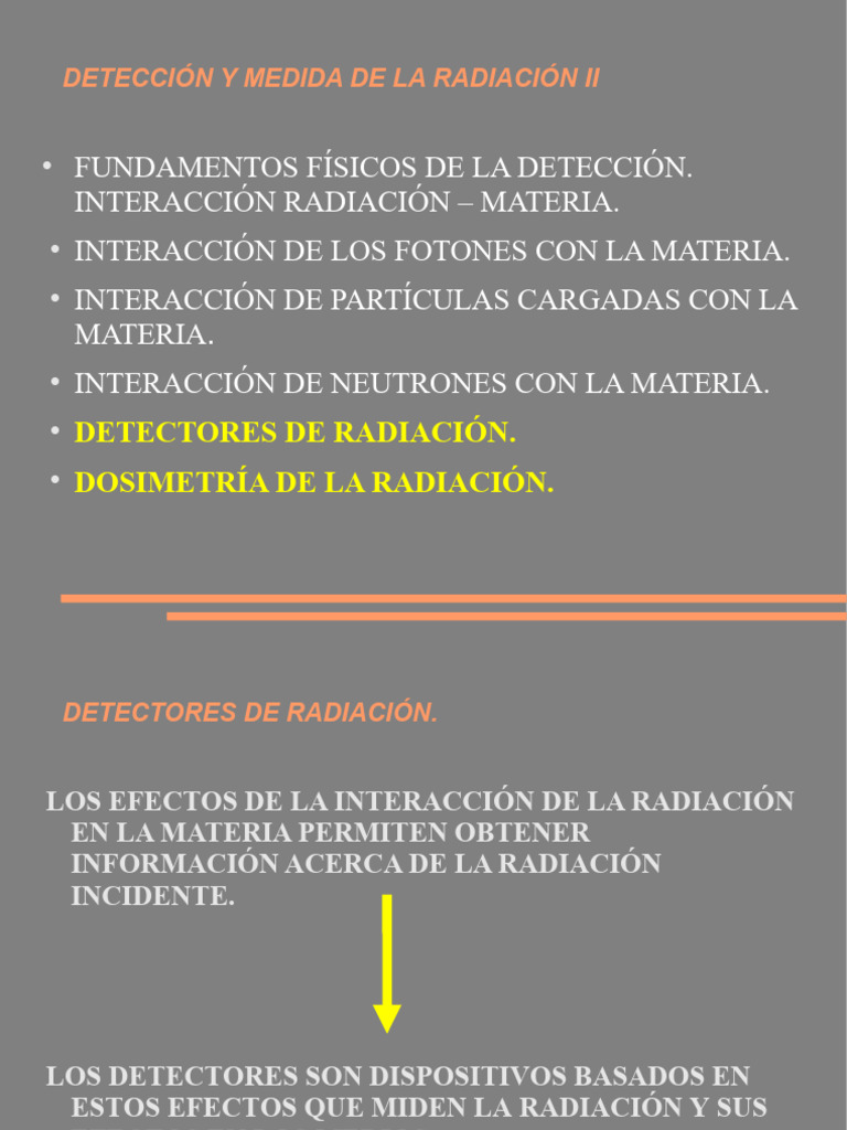3 Presentación Detección y Medida de La Radiación II | PDF