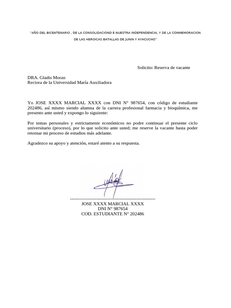 Solicitud de Reserva de Matrícula | PDF | Ciencias sociales