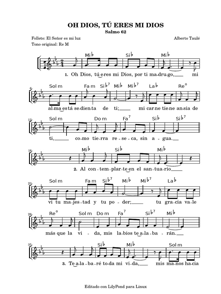 Oh Dios Tu Eres Mi Dios | PDF