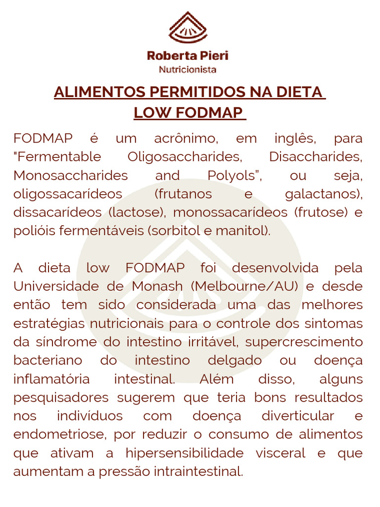 Low Fodmaps Onívoro | PDF