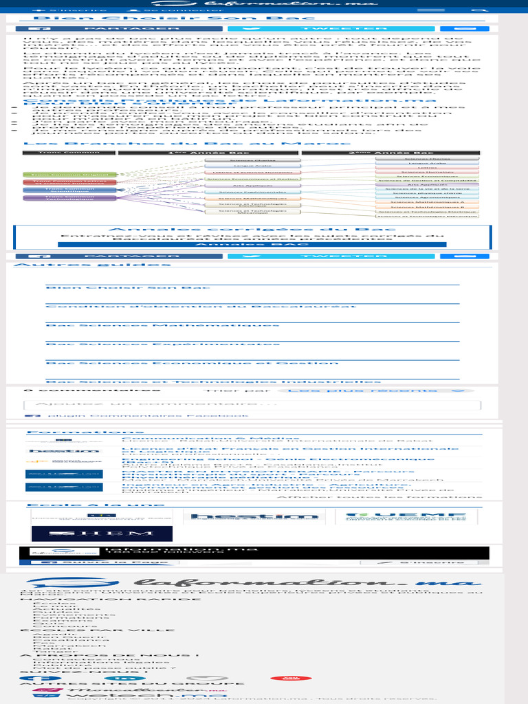 Bien Choisir Son Bac Laformation - Ma | PDF