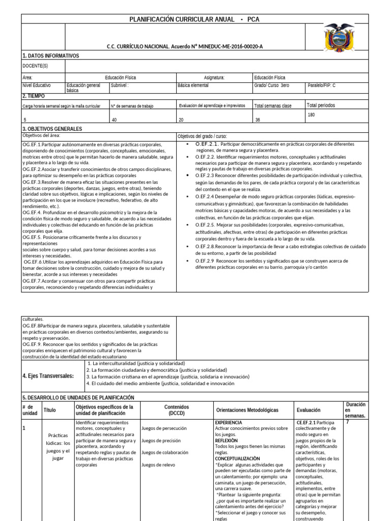 Plan Anual 3ro | PDF