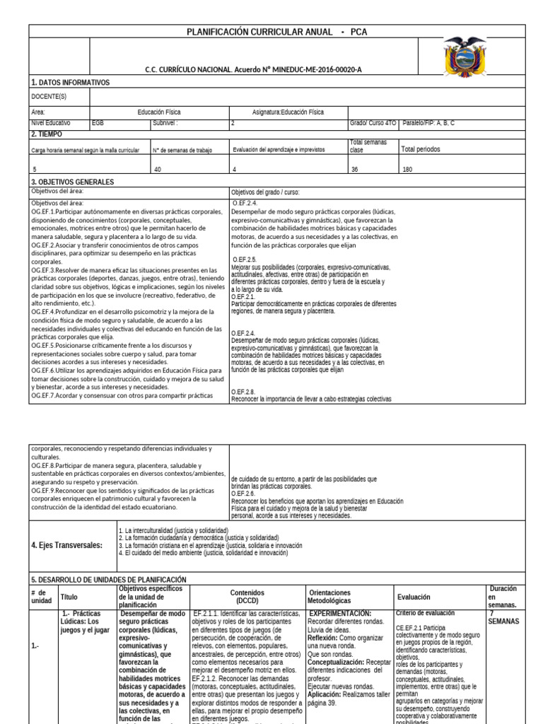 Plan Anual 4to | PDF