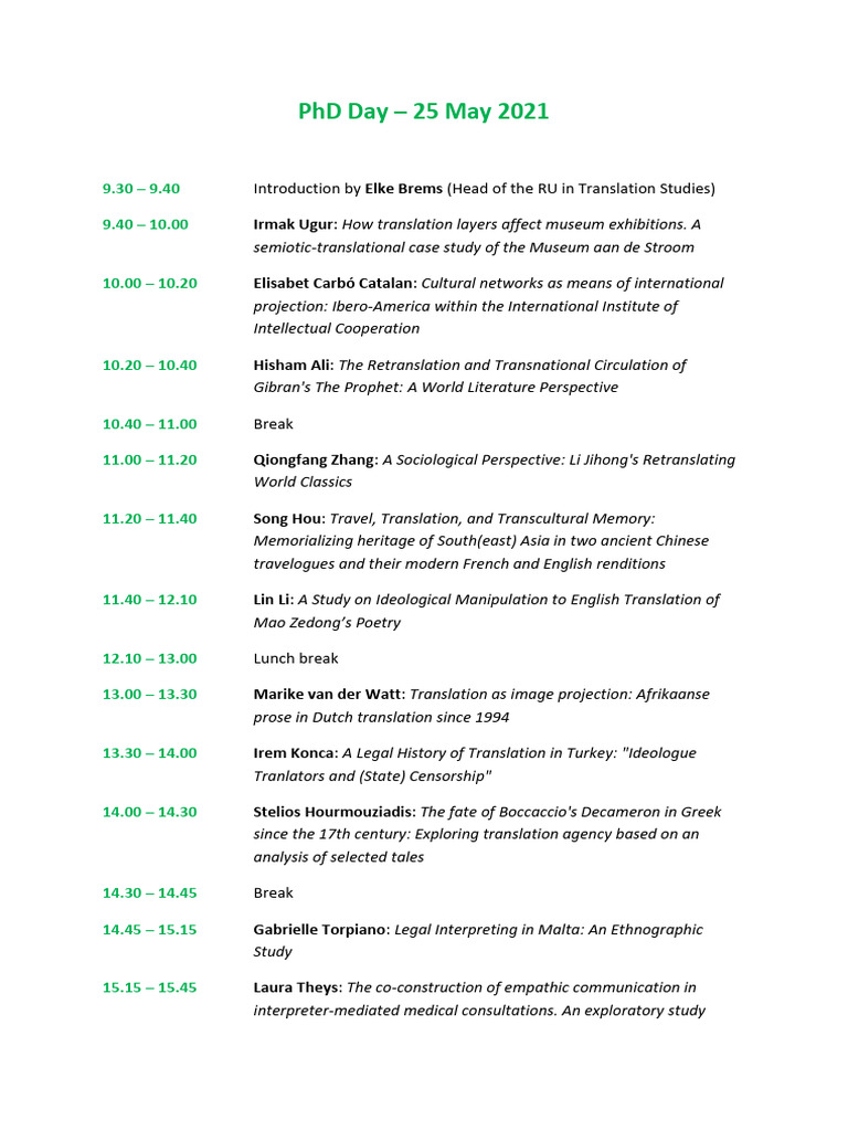 PHD Day 2021 | PDF
