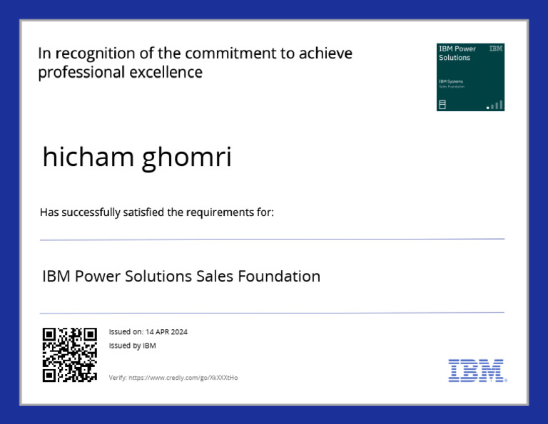 IBM Power Solutions Sales Foundation Badge20240414-29-Jey0t | PDF