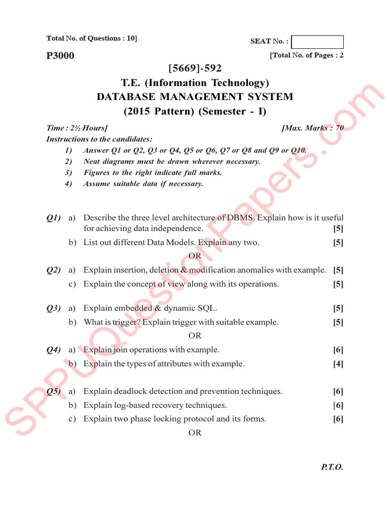 Be - Information Technology Engineering - Semester 5 - 2019 - November ...
