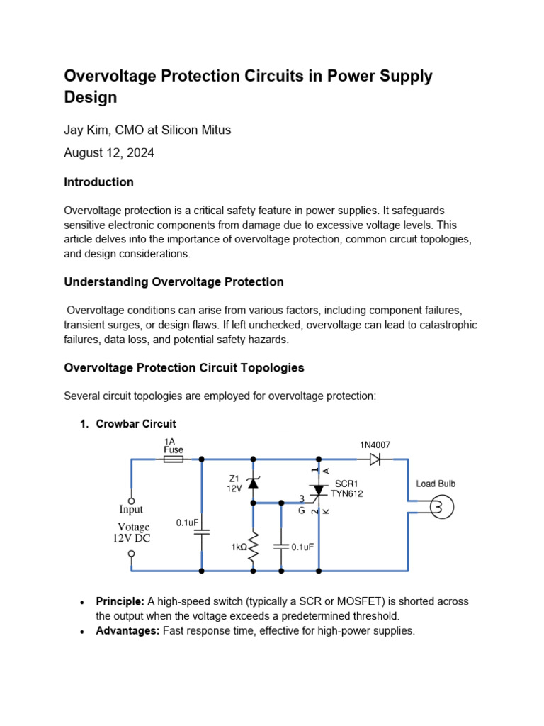 Overvoltage Protection Circuits | PDF