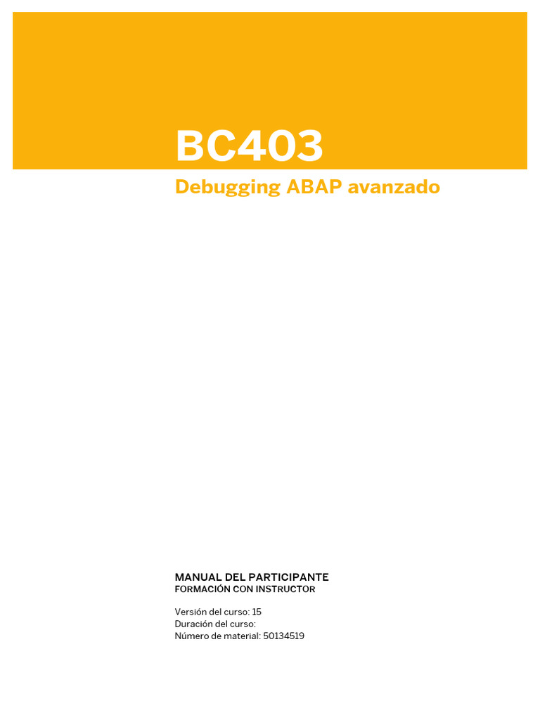 Debugging ABAP Avanzado | PDF