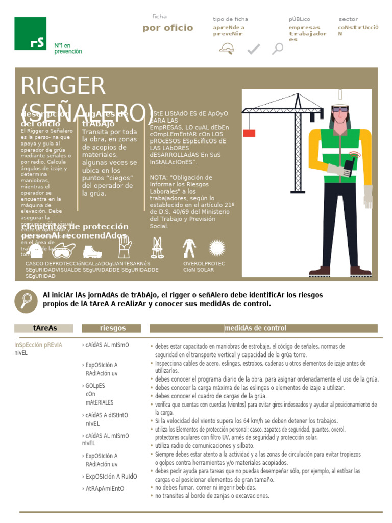 Ficha oficio Rigger-señalero | PDF