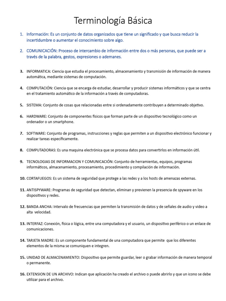 Terminología Básica | PDF