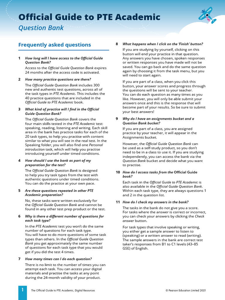 Ptea Og Question Bank Faq | PDF