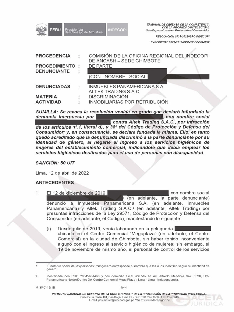 Resolución 0735-2022 Spc-Indecopi Laley | PDF