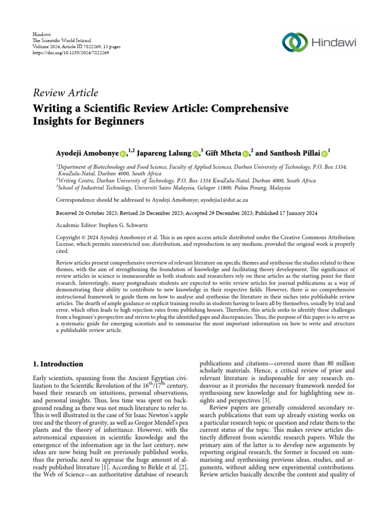 How To Write A Review Paper | PDF