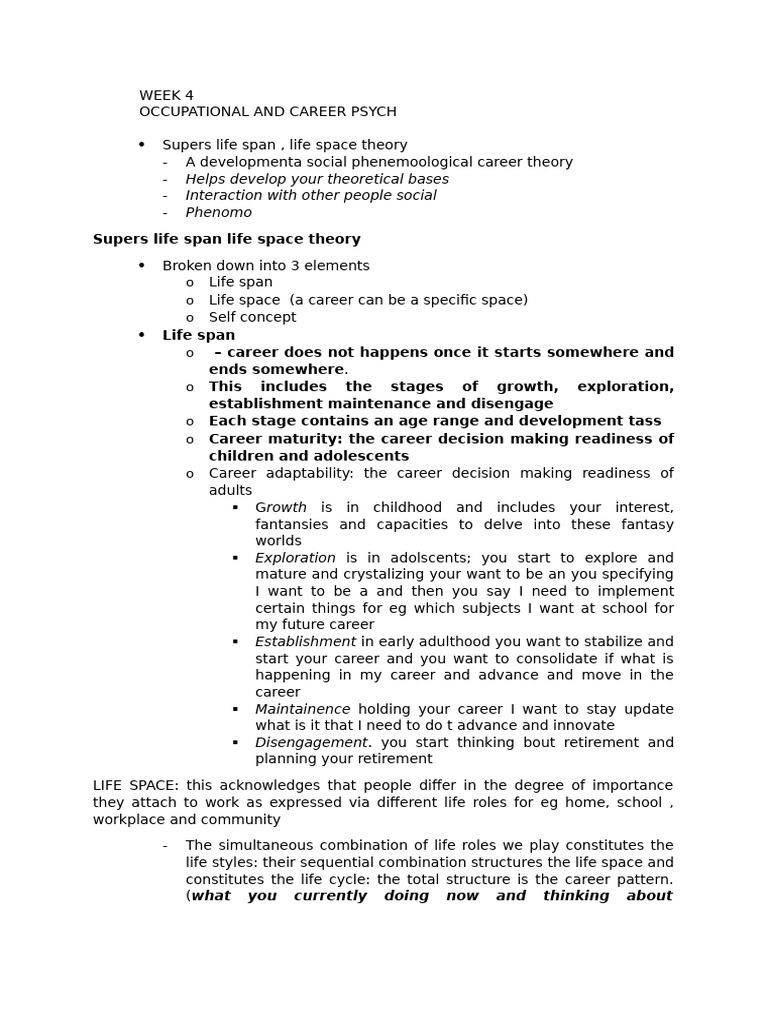 Week 5 Ocp Notes On Theories Pdf