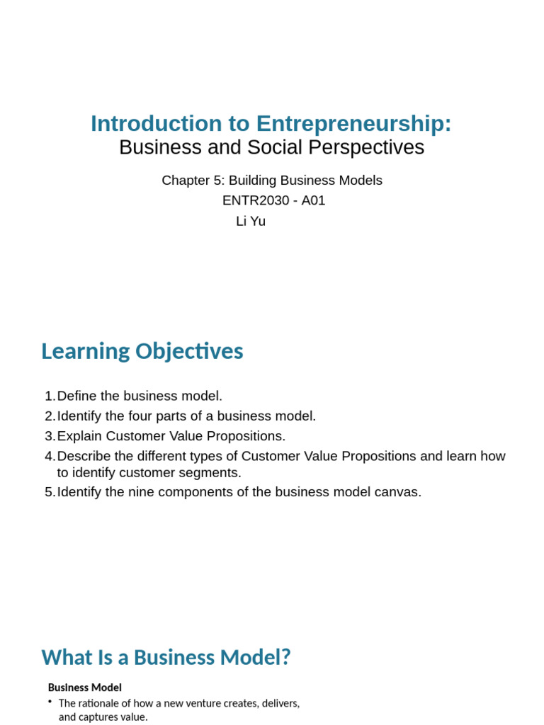 Ch. 5 Building Business Model 2 | PDF