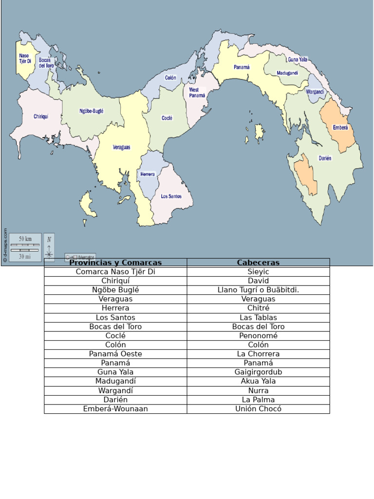 Mapa Actualizado 2024 Provincia, Comarcas y Cabeceras | PDF