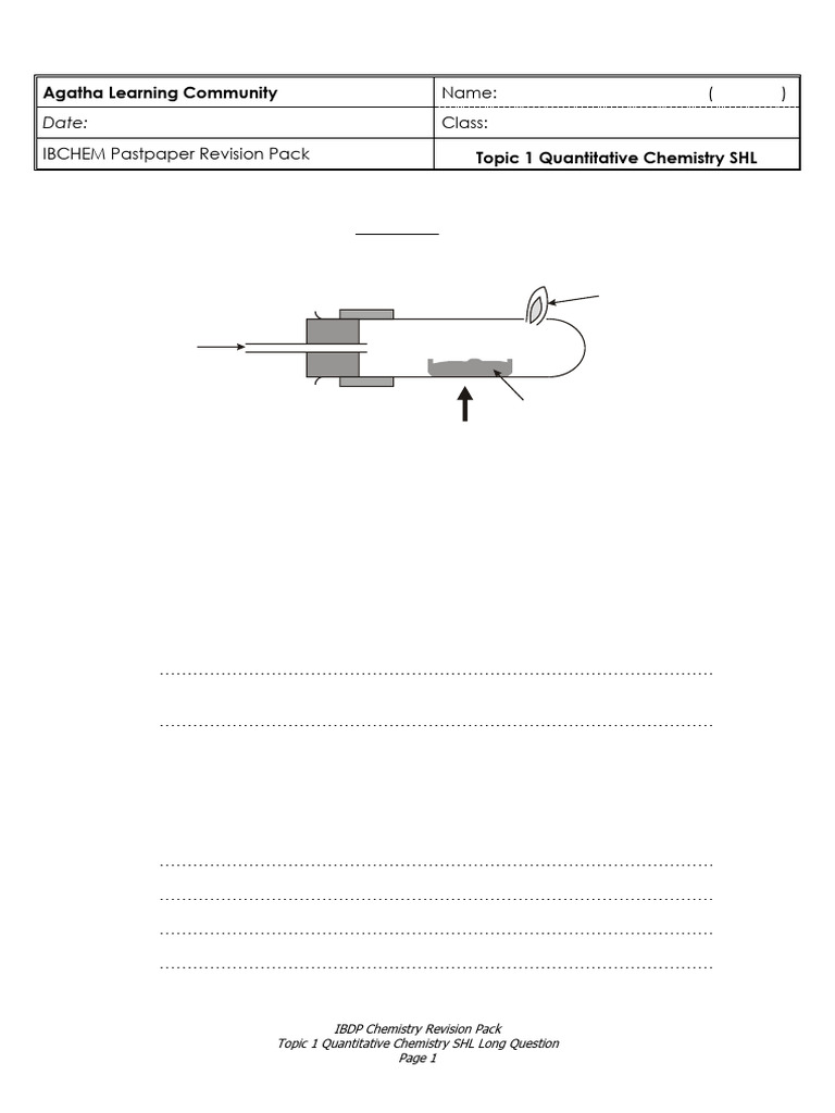 IB Revision Pack LQ Topic 1 Quantitative Chemistry New Syll | PDF
