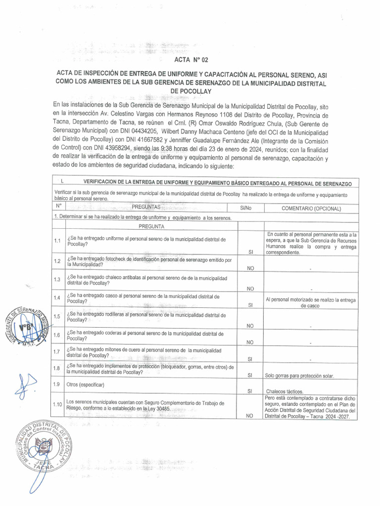 Acta #2 Seguridad Ciudadana | PDF