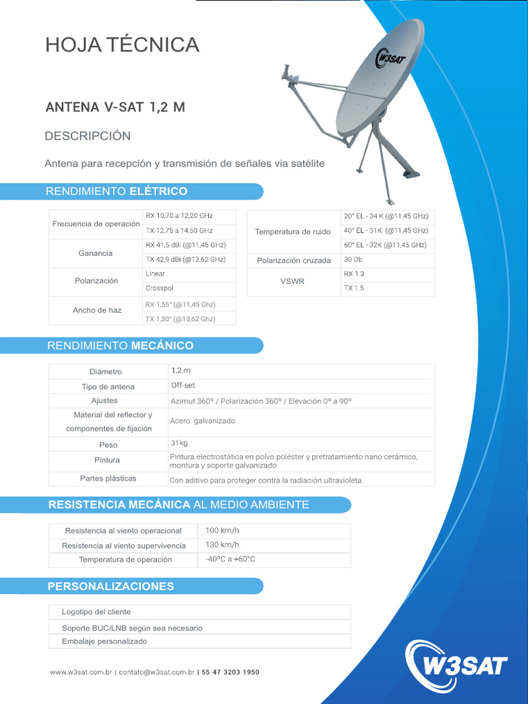 VSAT KU Band 120cm Antenna MET ESP | PDF