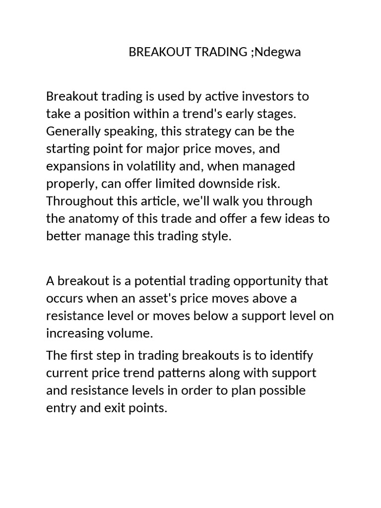 BREAKOUT TRADING - Docx Ndegwa | PDF