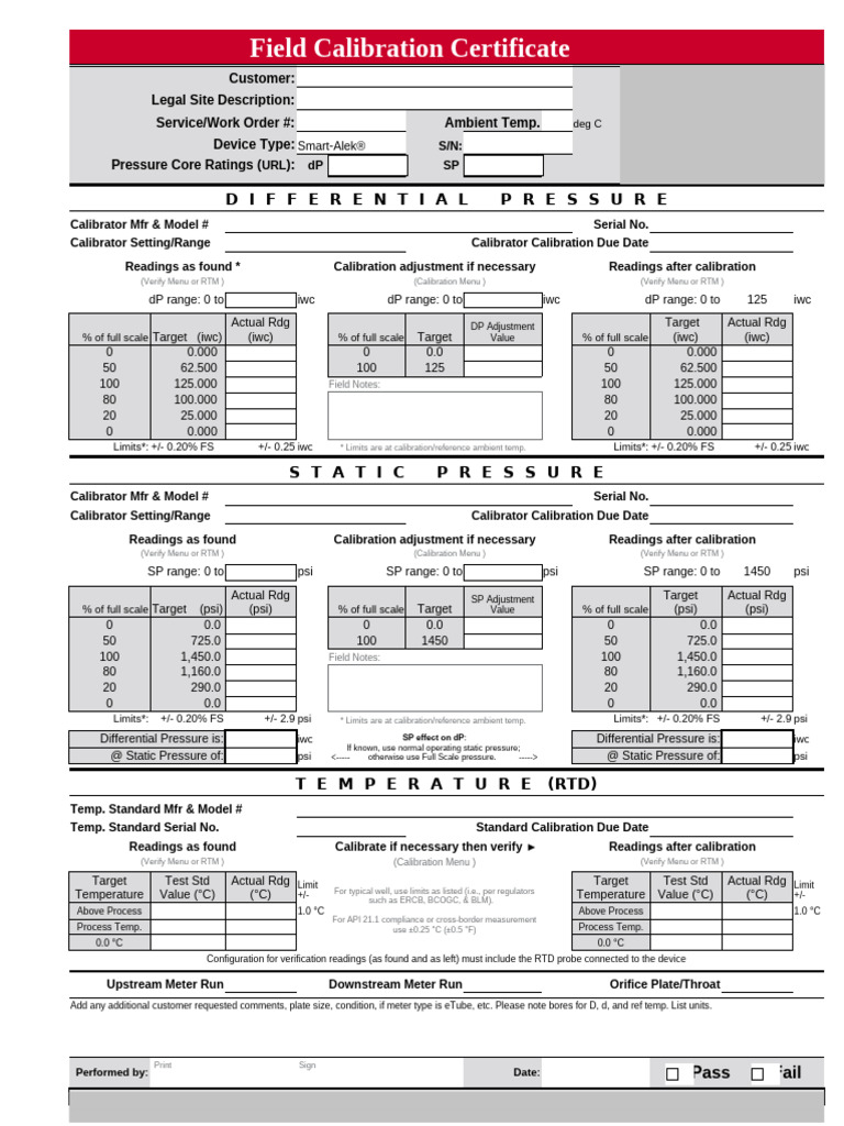 Field Calibration Certificate | PDF