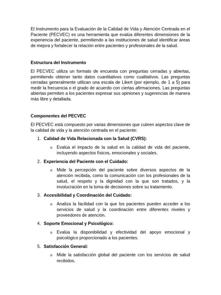 Instrumento PEVEC | PDF