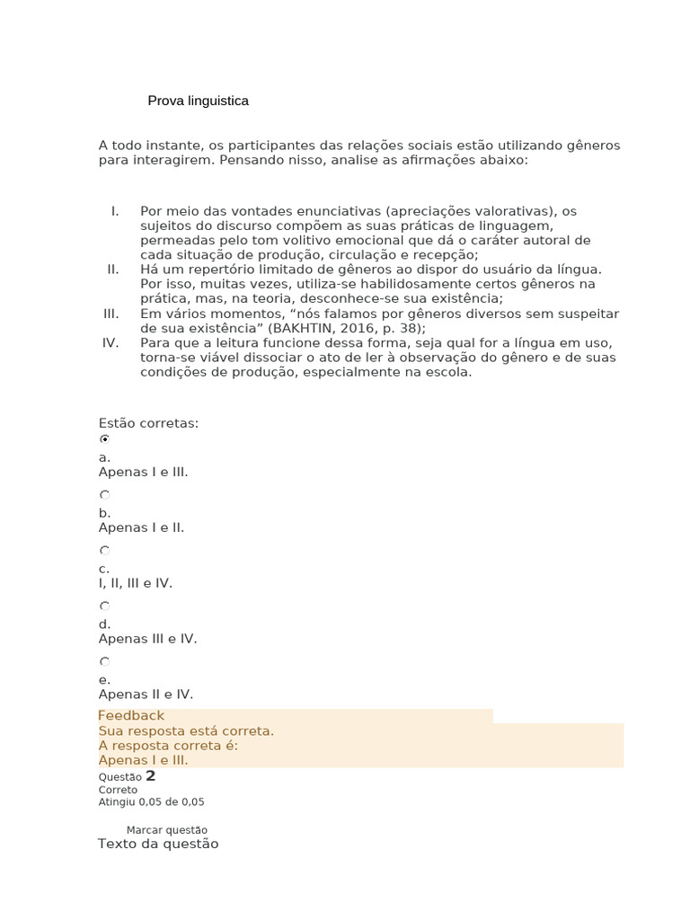 Prova Linguistica Leitura e Tradução em Ingles | PDF | Traduções ...