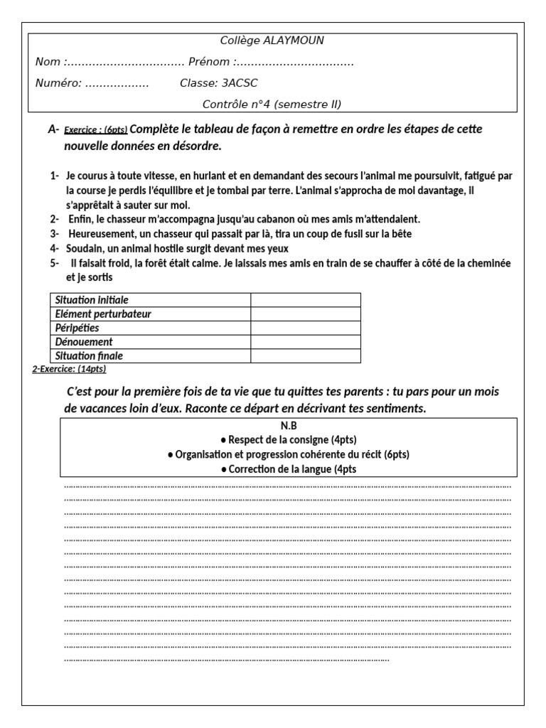 4 eme devoirs s2 3ème | PDF