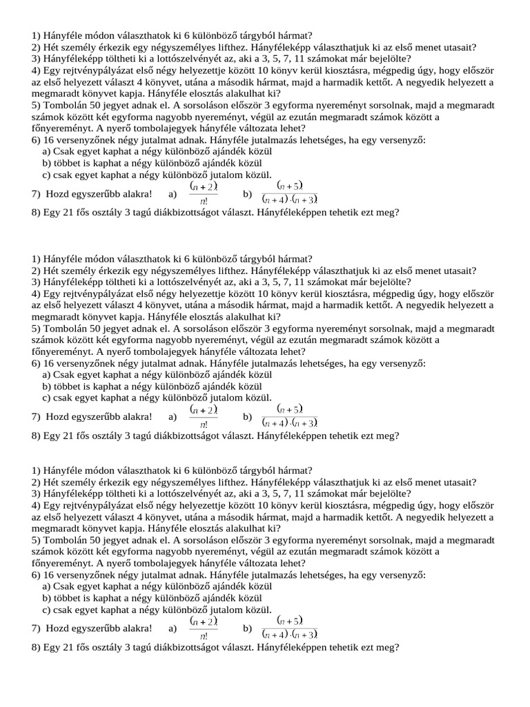 Kombinatorika 5. | PDF