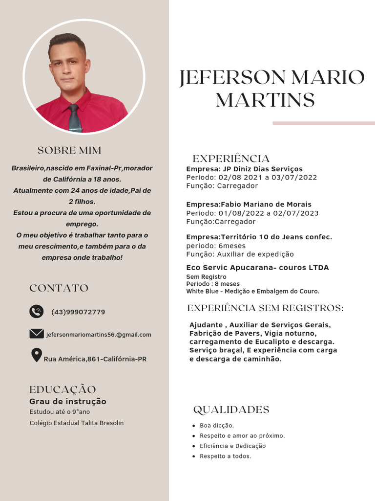 Currículo Simples Com Foto e Informações em Rosa e Branco - 20240516 ...