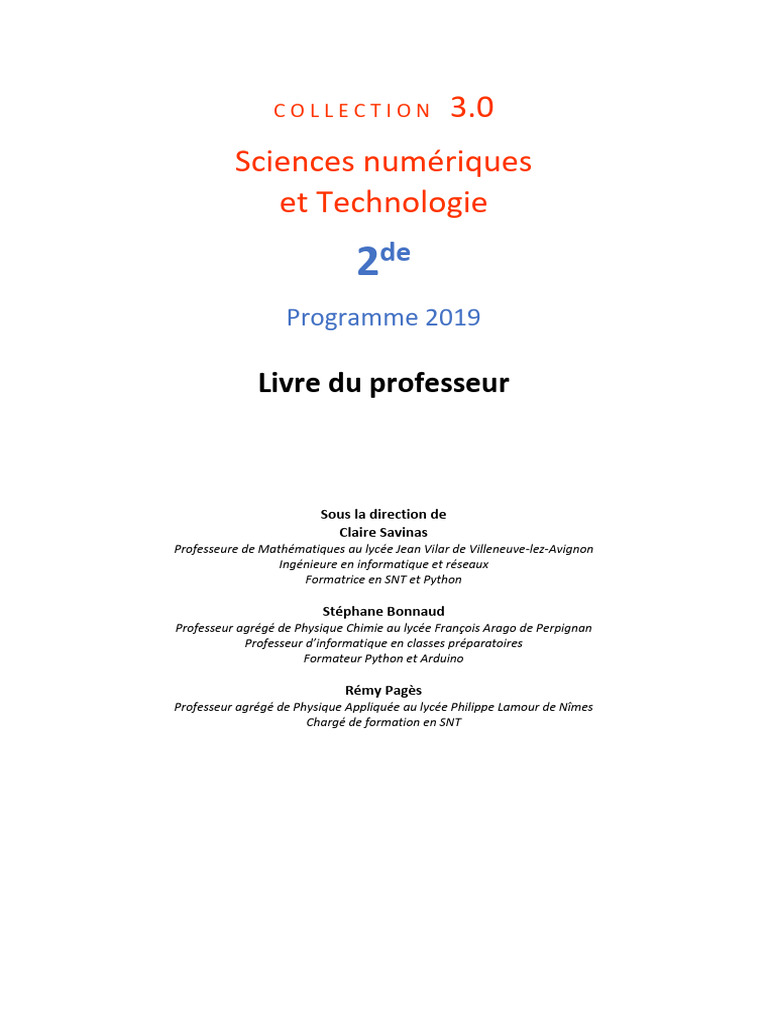 Cahier SNT 2de LDP Complet | PDF