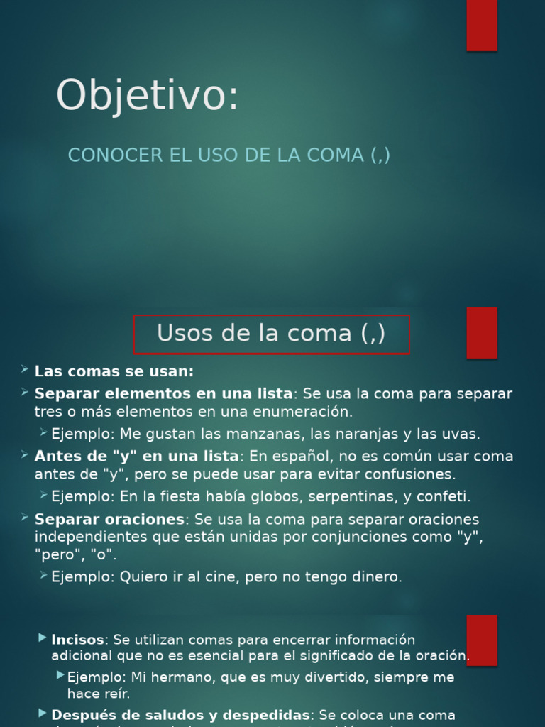 Uso Coma | PDF