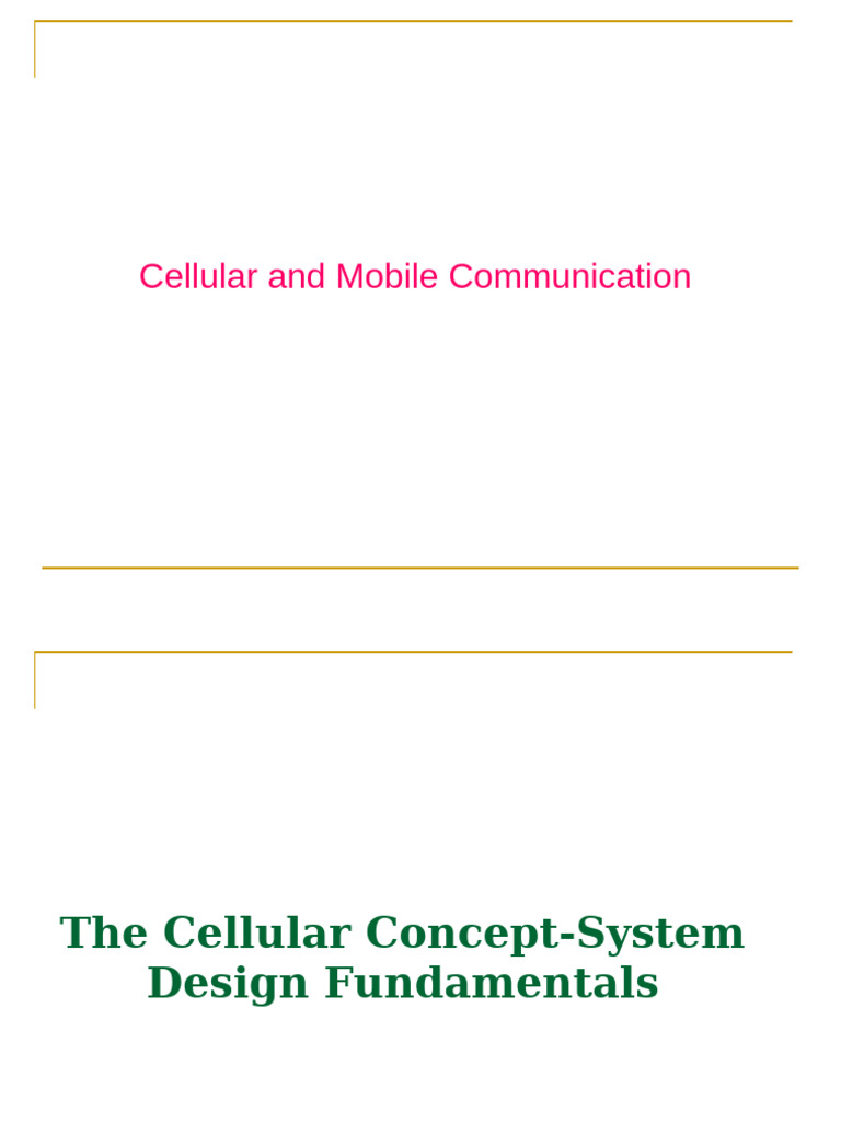 Cellular and Mobile Communication-Lecture 2-1 | PDF