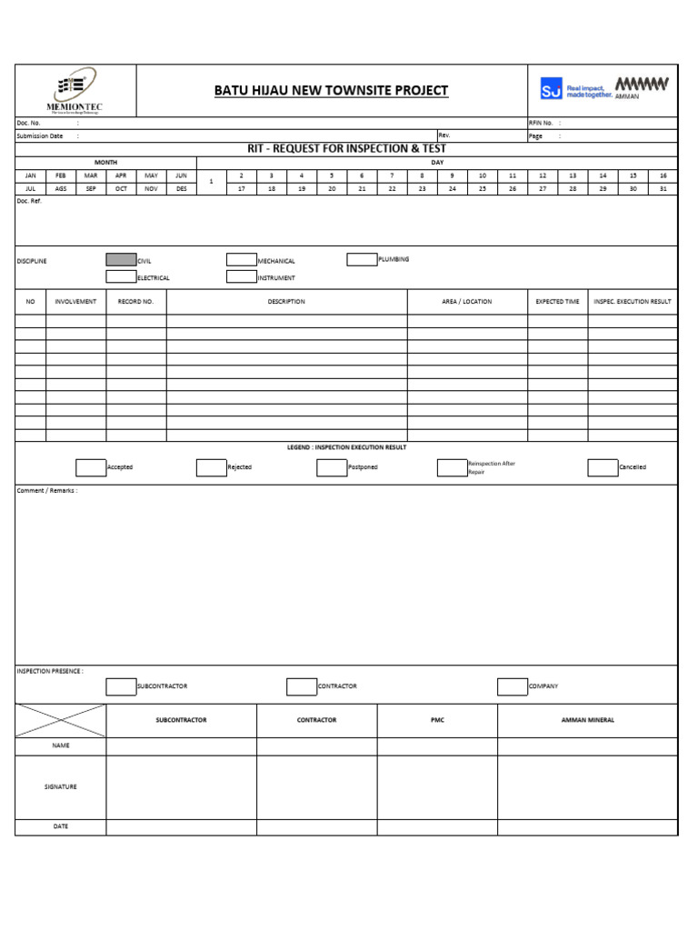 Rfi Form | PDF