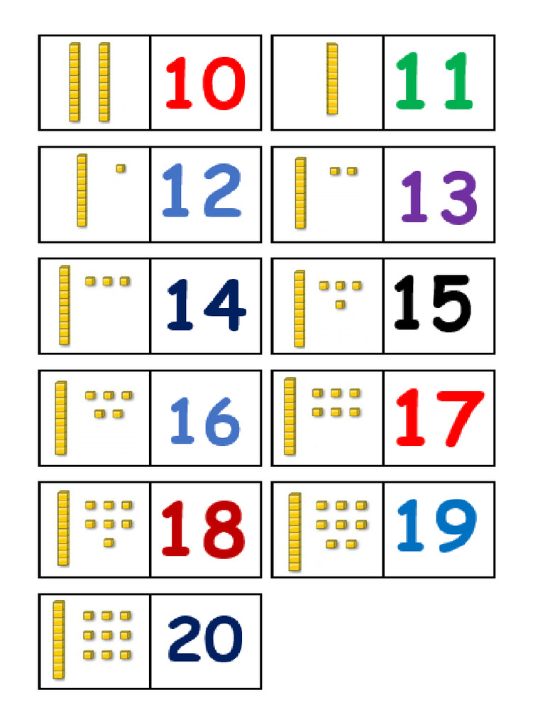 DOMINÓ DOS NUMEROS - Imprimir | PDF