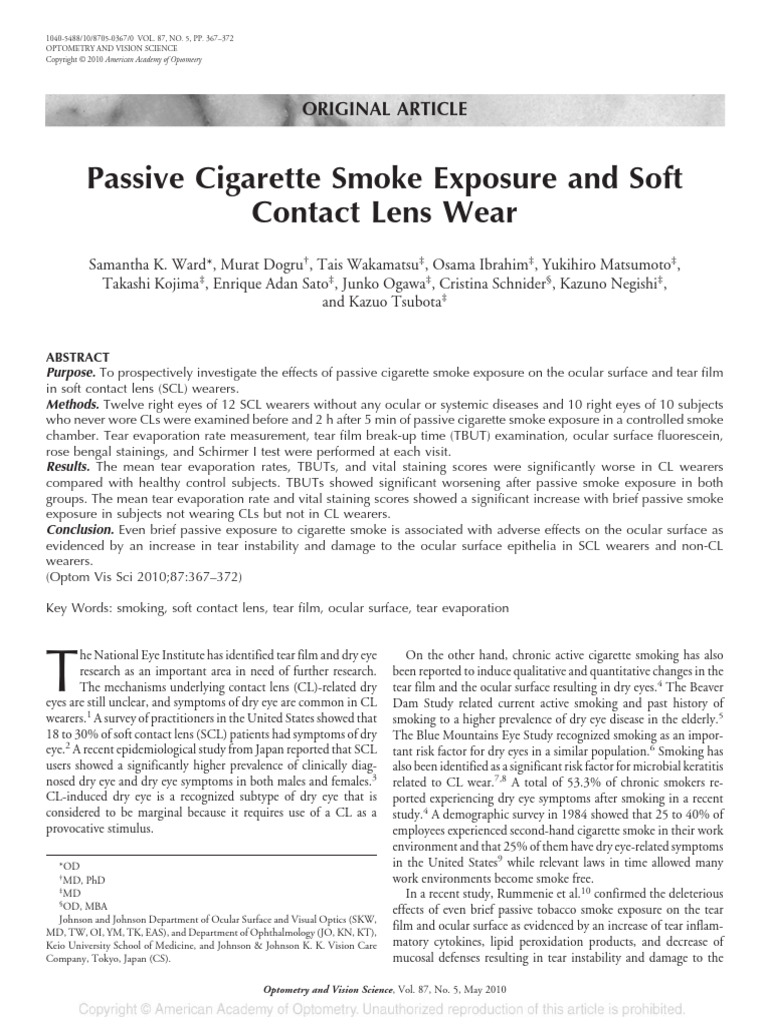 Passive Cigarette Smoke Exposure and Sof | PDF