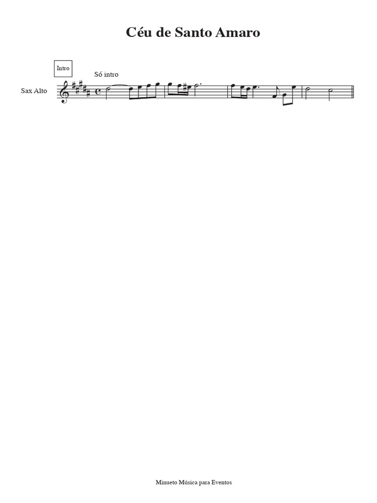 1 - Ceu de Santo Amaro Intro Sax Alto - Part 0 | PDF