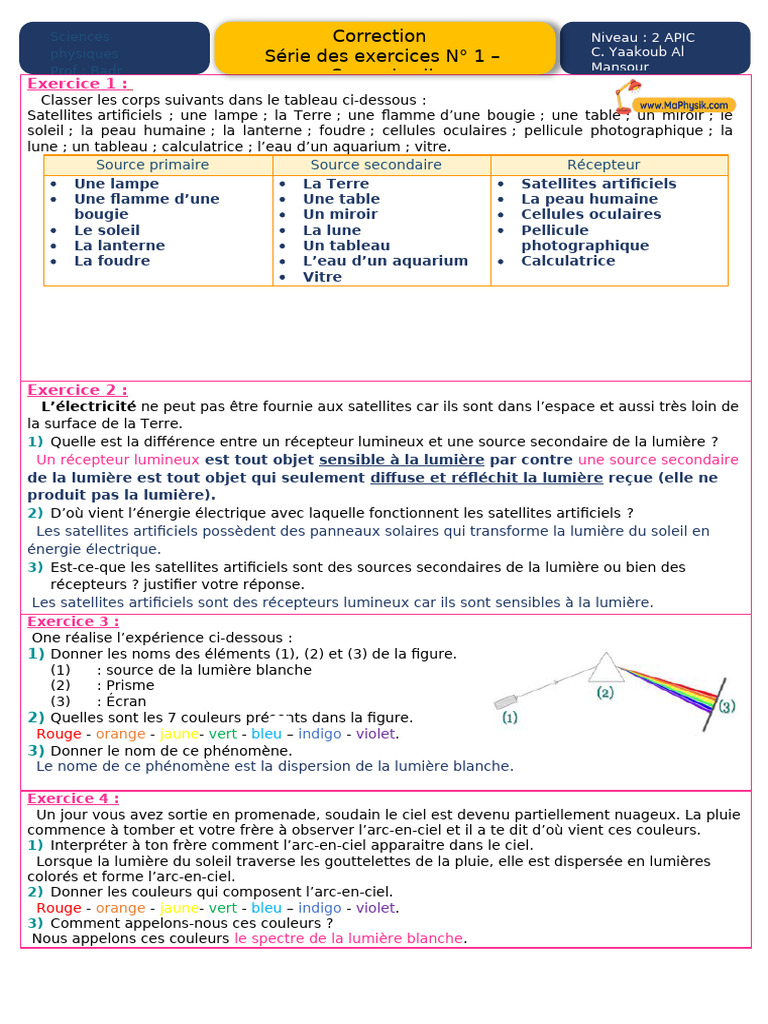 Correction de La Série 1 - 2 AC - Semestre 2 | PDF