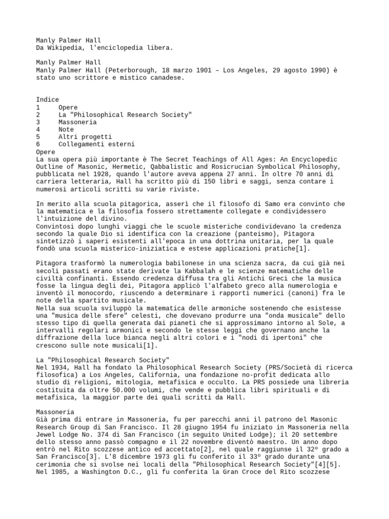 Manly Palmer Hall | PDF