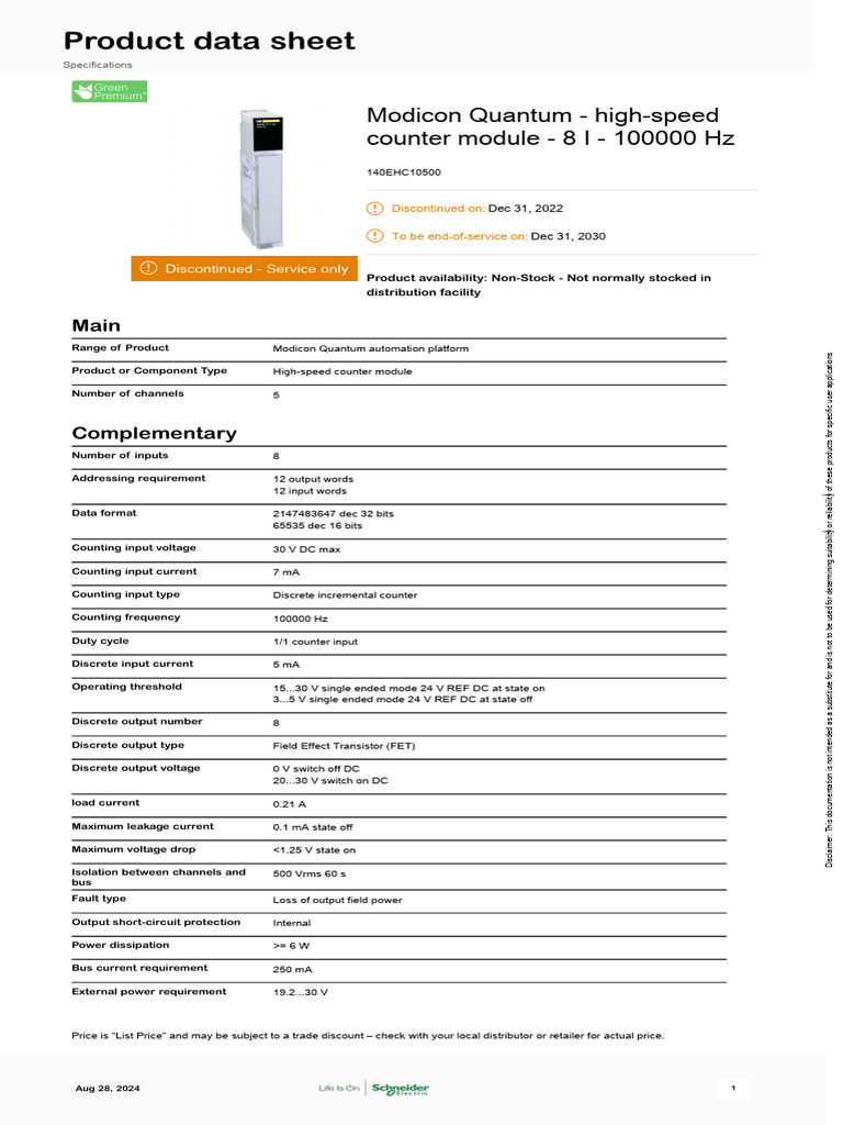 Schneider Electric - Modicon-Quantum-PAC - 140EHC10500 | PDF